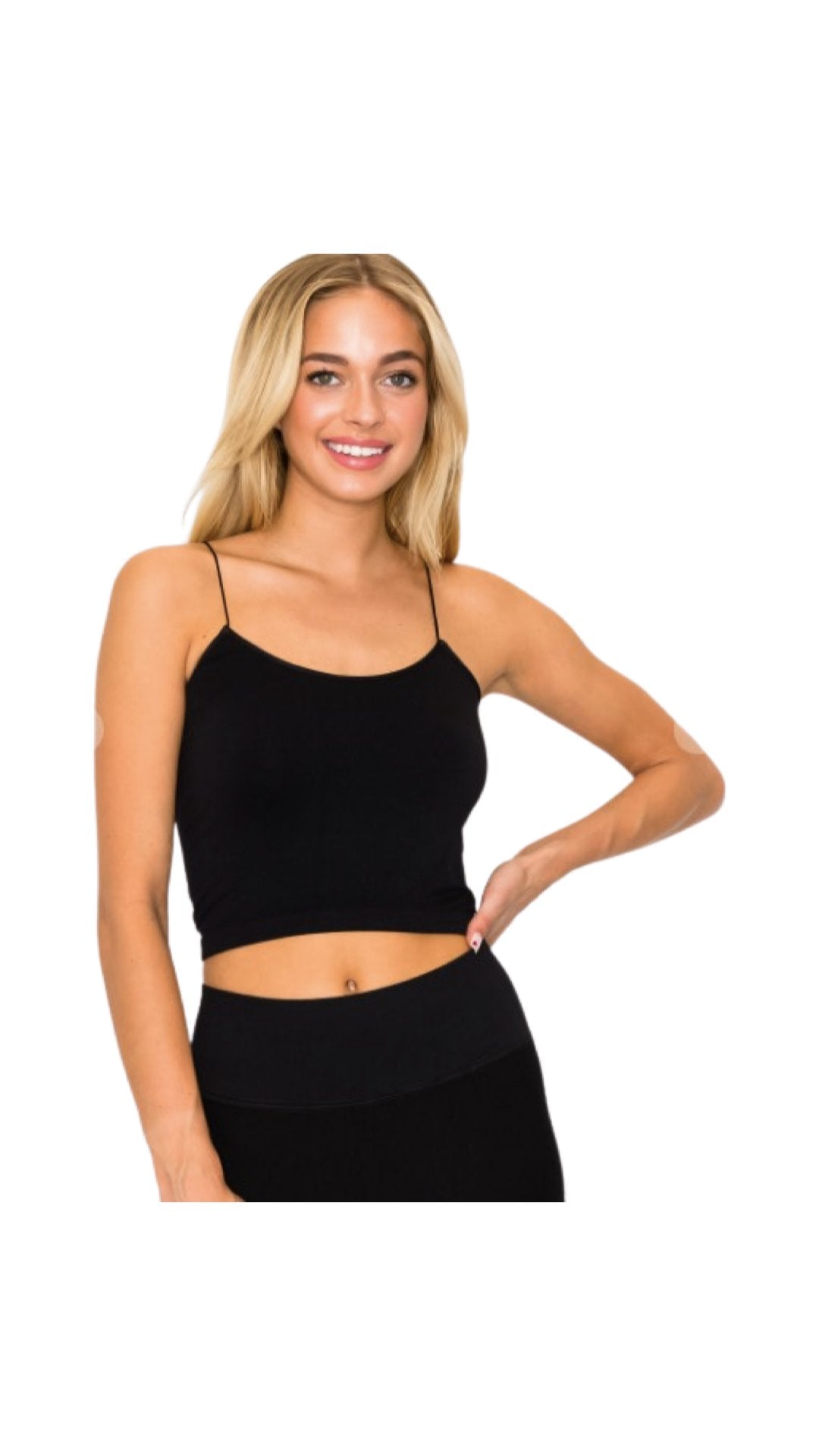 Thin Strap Crop Top black
